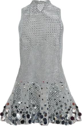 Casablanca Femme, Robes, Gris, Taille: 38 FR Crochet Mirror Mini Dress