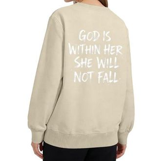 Generic Sweat-shirt graphique pour femme - Tendance - Pull tendance &agrave; manches longues - Doux et d&eacute;contract&eacute; - Motif ample - Surdimensionn&eacute; - Pour le sport, Ja