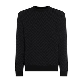 Giorgio Armani Stylischer Strickpullover f&uuml;r M&auml;nner - - Knitwear - Herren - Schwarzk - 2XL