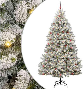 vidaXL K&uuml;nstlicher Weihnachtsbaum Gr&uuml;n und Wei&szlig; 300 cm PVC und Metall vidaXL