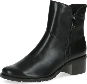 Caprice Damen Stiefeletten mit Absatz aus Leder mit Reißverschluss, Schwarz (Black Nappa), 37.5 EU