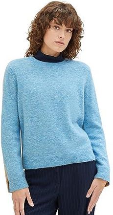 Tom Tailor 1039297 Sweater, 12391-Clear Light Blue Melange, M Femme