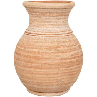 Biscottini International Terrakotta-Vase Runde Vase Vase für den Innen- und Außenbereich Terrakotta-Glas Pflanzentopf Blumenglas Balkonpflanzgefäß
