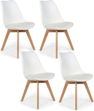 The Home Deco Factory Chaise scandinave avec assise rembourrée (Lot de 2)