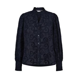 N&uuml;mph Femme, Blouses et Chemises, Bleu, Taille: 42 FR Nutulka Blouse