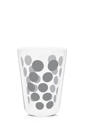 Zak designs Zak Dot Dot doppelwand Glas 35 cl & L&ouml;ffel 4-er Set Silber