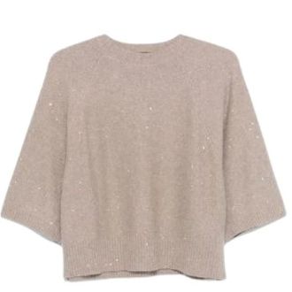 Fabiana Filippi Pailletten Wollpullover - - Knitwear - Damen - Beige - XS