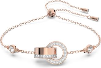 Swarovski Dextera Armband, Rosé Vergoldetes Damenarmband mit Weißem Kristallpavé
