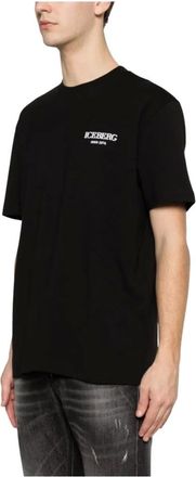 Iceberg Homme, Tops, Noir, Taille: 3XL Branding Stitch Tee