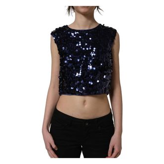 Dolce & Gabbana Cropped Top - - Tops - Damen - Blau - 2XL