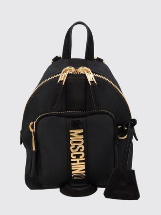 Moschino Sac &agrave; dos en nylon avec logo en m&eacute;tal et breloque d&eacute;corative