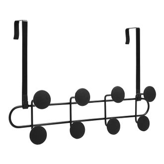 Umbra 318248-038 Yook stylische T&uuml;rgar-/ Wandgarderobe, T&uuml;rhalterung abnehmbar mit 8 Haken, schwarz