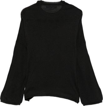 Comme Comme Fine Knit Wool Blend Sweater - Black