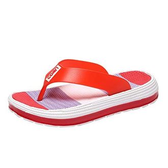 Generic Tongs pour femme avec semelle en caoutchouc, semelle &eacute;paisse antid&eacute;rapante, chaussures de plage, arc-en-ciel, pantoufles &eacute;paisses avec talon ouvert, R