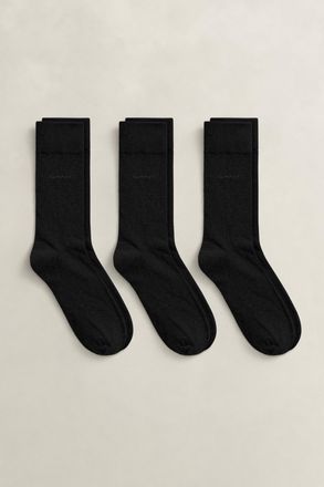 GANT Herren 3er-Pack Weiche Baumwollsocken (43-45) Schwarz