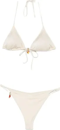 MC2 Saint Barth Femme, Maillots de bain, Beige, Taille: 40 FR Shiny Wrap Triangle Bikini