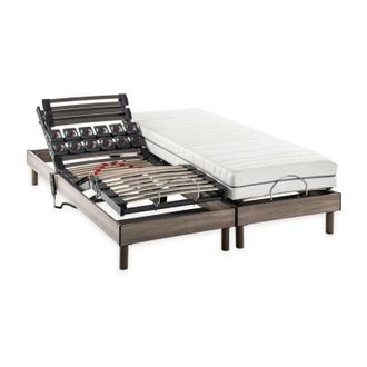 Les Tendances Les Tendances - deko dream Ensemble matelas+sommier relaxation &eacute;lectrique ergo 2 Dreamzone - 2x90x200 cm - Matelas ressorts ensach&eacute;s