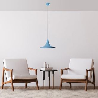 Opviq Elegant Light Blue Chandelier, Adjustable Height 30-117 cm, Metal Body, Ø30 cm Shade, E27 Socket, Perfect for Modern Living Spaces | IP20 Rated