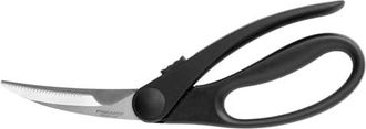 Fiskars Geflügelschere mit gebogenen Profilklingen, Edelstahl, Länge: 23 cm, Für Rechts- und Linkshänder, Schwarz/Silber, Essential, 1023819