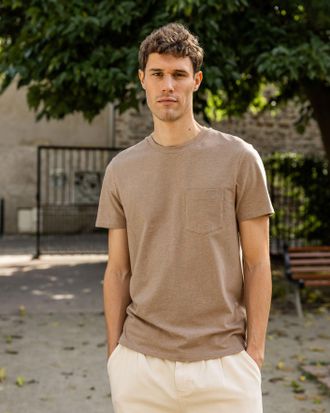 Faguo T-shirt taupe coton