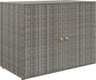 vidaXL Gartenschrank Grau 100x55,5x80 cm Poly Rattan Vidaxl