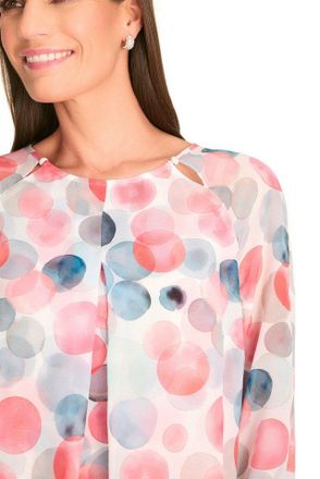 Hermann Lange Druckbluse mit Cut-Outs am Ausschnitt