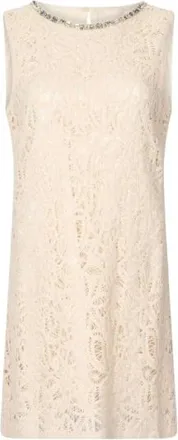 Liu Jo Femme, Robes, Beige, Taille: 42 FR Robe courte en macram&eacute;