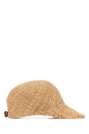 Prada Hat Raffia Baseball Cap - Beige