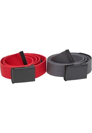 Urban Classics Unisex G&uuml;rtel Canvas Belt 2-Pack, One Size verstellbare Canvasg&uuml;rtel in 2er Pack, lackierte Metallschlie&szlig;e mit Logo-Pr&auml;gung, erh&auml;ltlich in vielen Farb