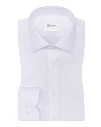 Stenstr&ouml;ms Unifarbenes Hemd aus Twofold Super Cotton mit Kentkragen, Regular Fit in