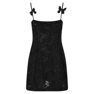 Blumarine Femme, Robes, Noir, Taille: 38 FR Mini-robe &agrave; appliqu&eacute;s papillons