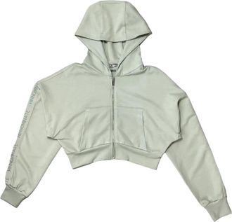 Hinnominate Hinnominate, Femme, Sweatshirts et sweats &agrave; capuche, Vert, Taille: 36 FR Cropped Sweat &agrave; capuche