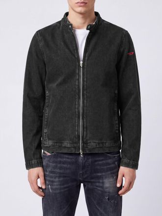 Diesel Veste en jean D-Glory avec col motard et logo Oval D brod&eacute;