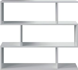 PEGANE Pegane - Bibliothèque étagère basse coloris Blanc - longueur 110 x Hauteur 97 x Profondeur 24 cm