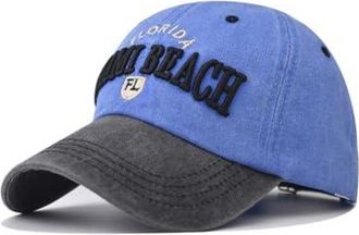 Generic Casquette de baseball vintage Miami Beach Floride Mode Hommes Femmes Sports Outdoor Casual Hat, bleu, taille unique-M