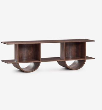 Sklum TV-Schrank 150x35 cm aus Flin-Holz Dunkler Griff Holz