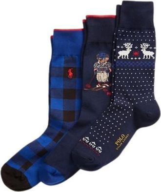 Polo Ralph Lauren unisex, Sous-v&ecirc;tements, Bleu, Taille: ONE Size Bo&icirc;te Cadeau de Chaussettes Mi-Mollet