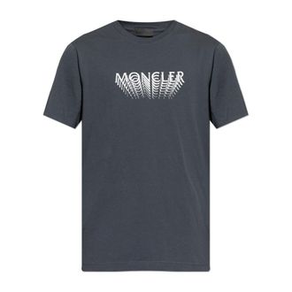 Moncler Logo Baumwolljersey T-Shirt - - Tops - Herren - Grau - 2XL