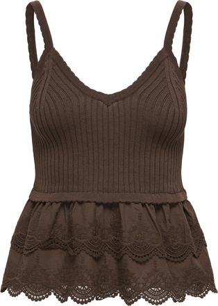 Only Onlluki Sl V-Neck Woven Mix Top KNT