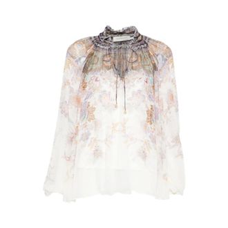 Zimmermann Femme, Blouses et Chemises, Multicolore, Taille: 40 FR Luna Billow Blouse