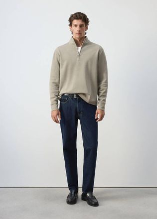 Mango Sweat-shirt coton fermeture &Eacute;clair gris clair/pastel - Homme - XXL - MANGO MAN