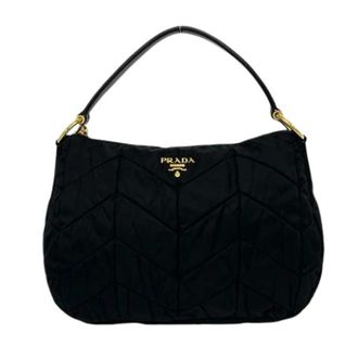 Prada Sac bandouli&egrave;re en nylon et cuir verni Pre-owned - Femme - Pre-owned - Noir - Taille: ONE Size