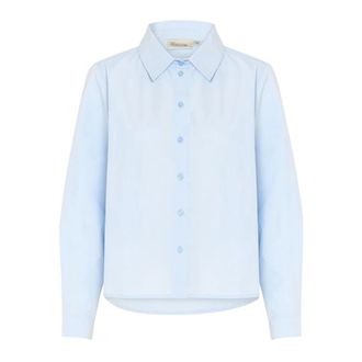 MY ESSENTIAL WARDROBE Kaschmirblaue Hemd mit Kragen - - Blouses & Shirts - Damen - Blau - M