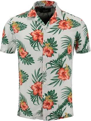 Key Largo KEYLARGO Klhula 1/2 Patterned Chemise, Blanc (1000), XL Hommes