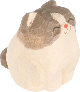 TOPBATHY Handgefertigte Holzkatze Figur Ornament mit Feiner Holzschnitzerei Niedliche Katzen Dekoration f&uuml;r B&uuml;ro und Zuhause Praktisches Geschenk f&uuml;r Katzenfre