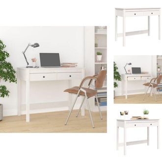 vidaXL Vidaxl - Schreibtisch mit Schubladen Wei&szlig; 100x50x78 cm Massivholz Kiefer - Holz Schreibtisch - Kiefernholz Schreibtisch - Wei&szlig;er Schreibtisch