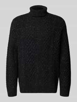 Selected Rollkragenpullover mit Zopfmuster-Struktur