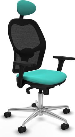 Piqueras y Crespo Stuhl aus Polykarbonat mit 3D-Armen, h&ouml;henverstellbarer Lendenwirbelst&uuml;tze und festem Kopfteil, ausgestattet mit Sincro 5 Positionen und eingespritzte