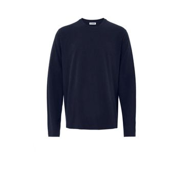 Jil Sander Langarm-T-Shirt mit Stickerei-Logo - - Tops - Damen - Blau - 2XL