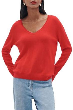 Caroll Pull femme 100% cachemire Col V lipstick L